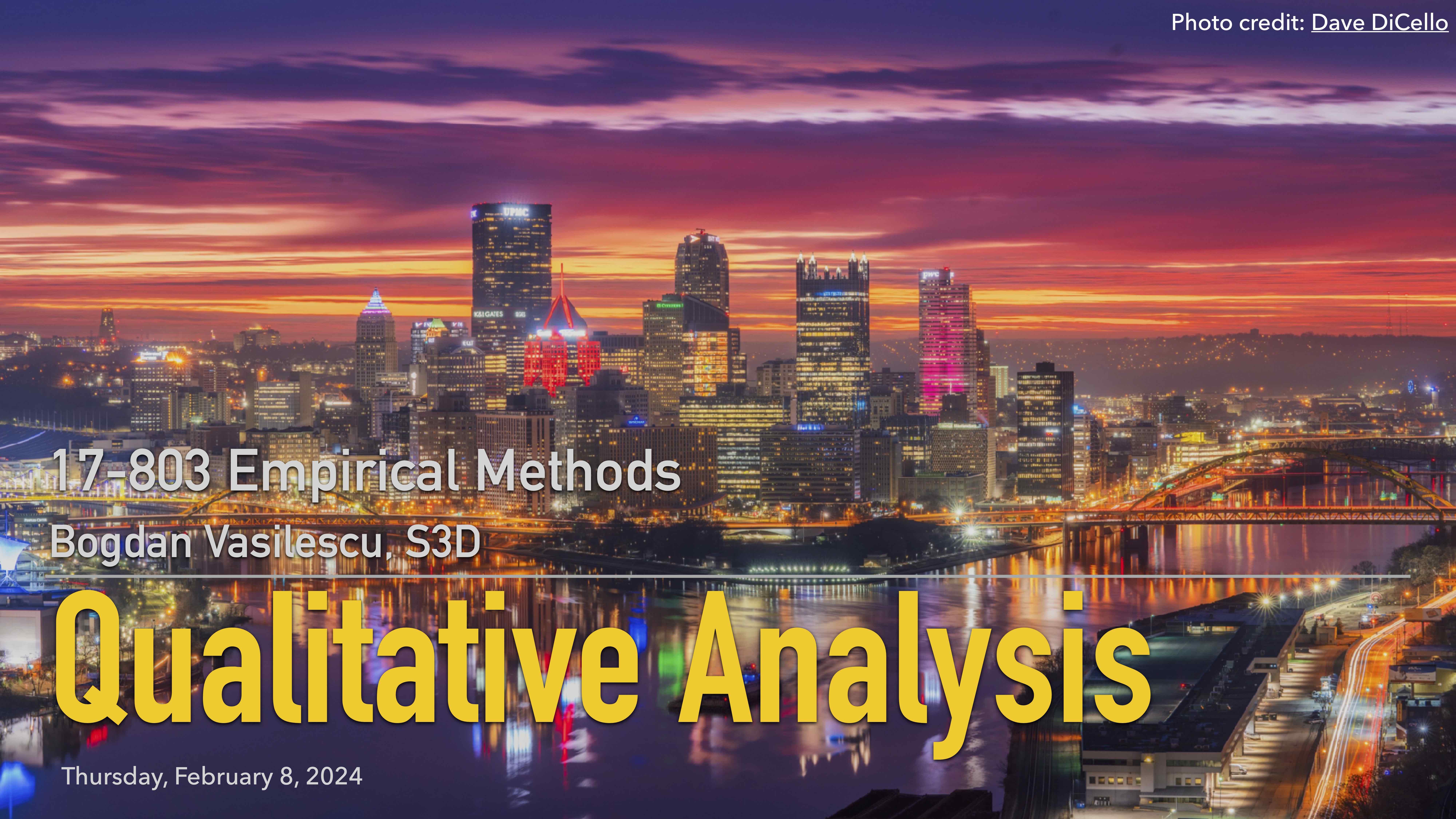 L7: Qualitative Analysis (pdf, video) | empirical-methods