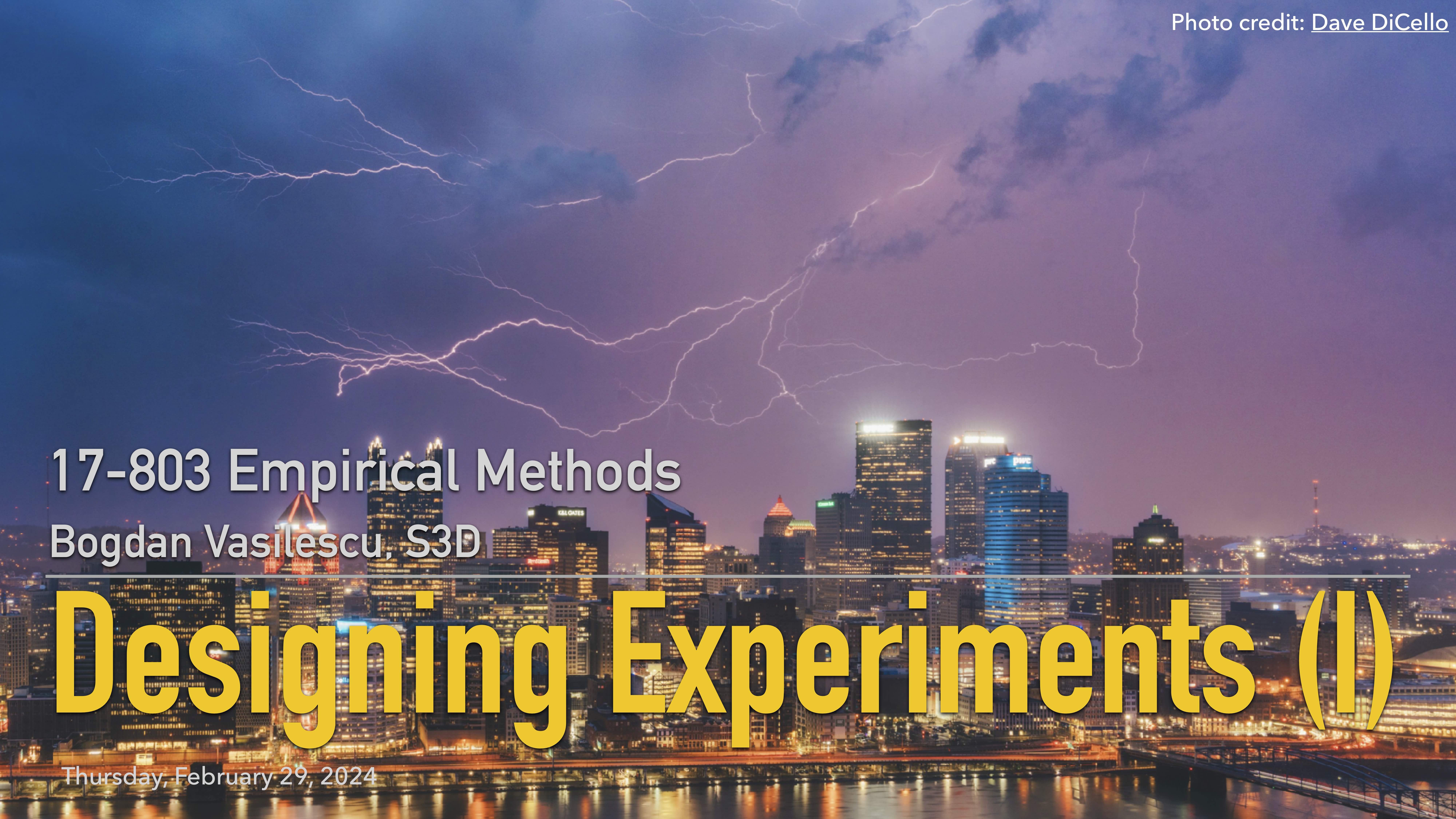 L13: Experimental Design Part I - Causal Relationships (pdf, video) | empirical-methods